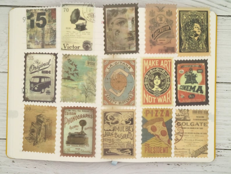 Poster Washi Stickers | Retro Poster Ads Magazine Advertisement Sticker ...