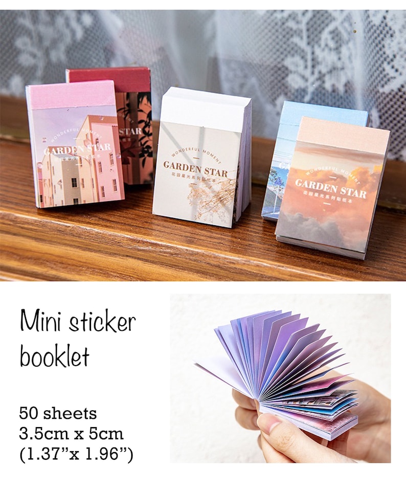 Nature Mini Washi Sticker Booklet Assorted Pattern Sky Green - Etsy