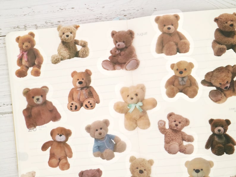 Bear PET Plastic Sticker | Teddy Bear Themed PET Plastic Fluffy Bear ...