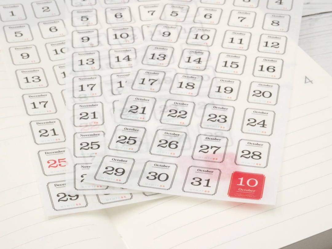 Washi Stickers Bullet Journal 365days Date Calendar Covers Stickers ...