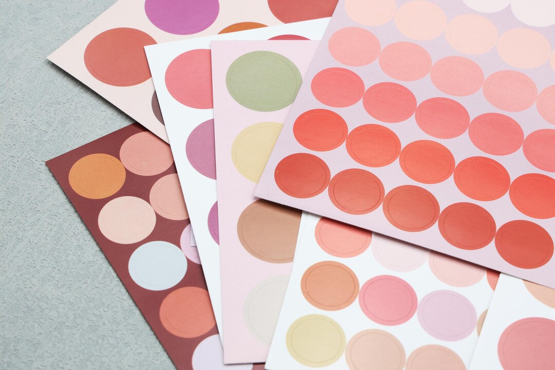 Dot Round Stickers | 10 Sheets Colorful Small Round Sticker | 210 ...
