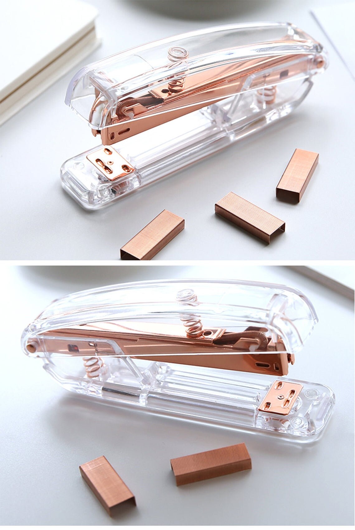 Clear Acrylic Stapler | Rose Gold Staples Refill | Rose Gold Stapler ...