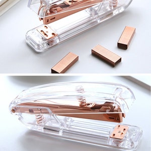 Clear Acrylic Stapler | Rose Gold Staples Refill | Rose Gold Stapler ...
