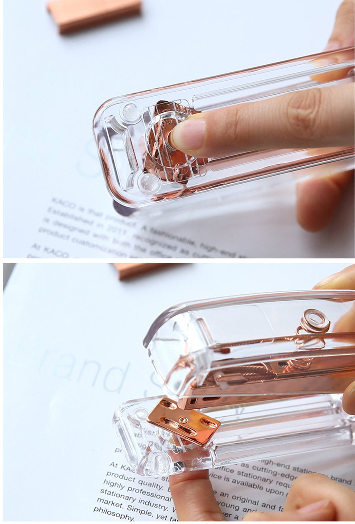 Clear Acrylic Stapler | Rose Gold Staples Refill | Rose Gold Stapler ...
