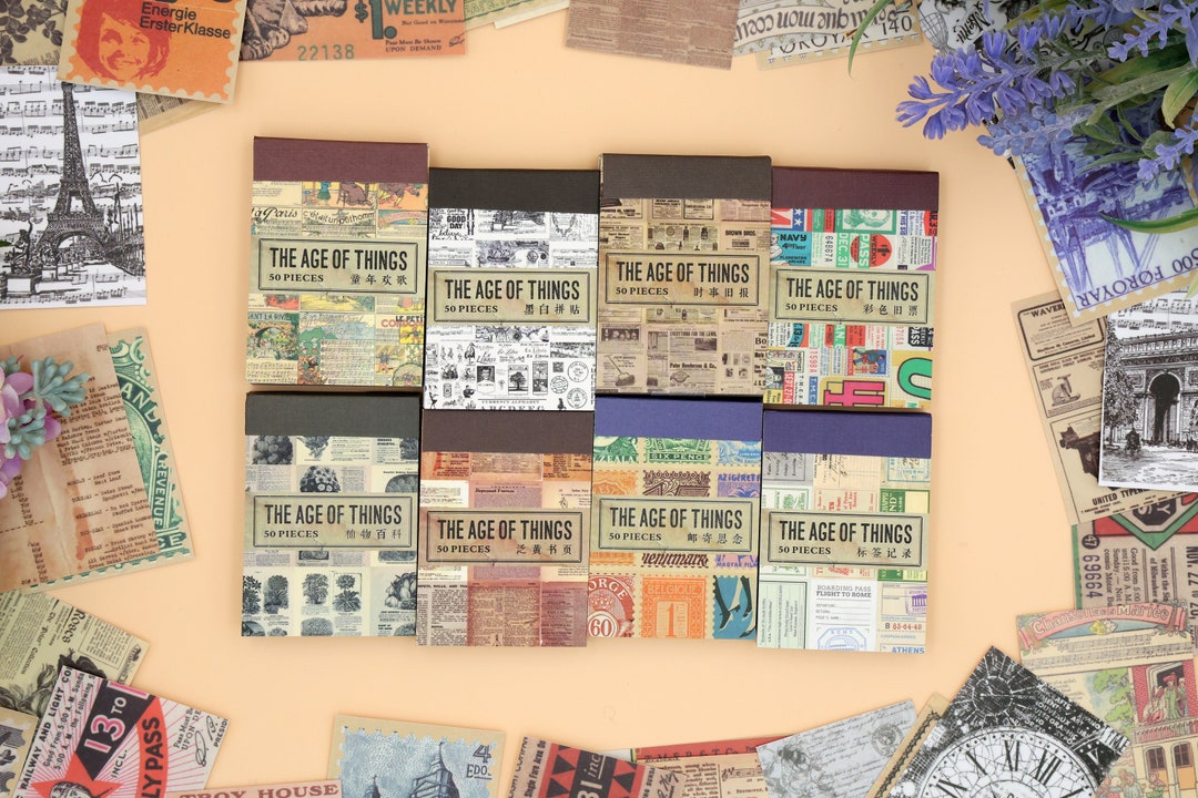 Retro Mini Washi Sticker Booklet | Assorted Pattern Antiqued, Retro ...