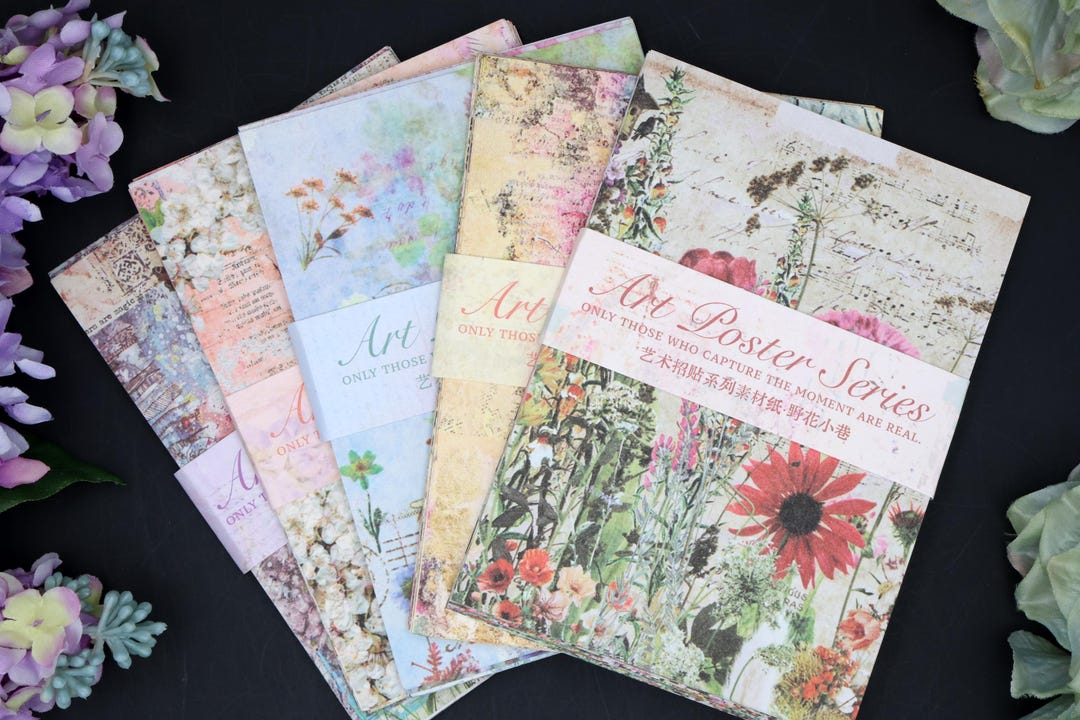 30pcs Flower Collage Paper Pads | Junk Journal Art Collage Style Floral ...