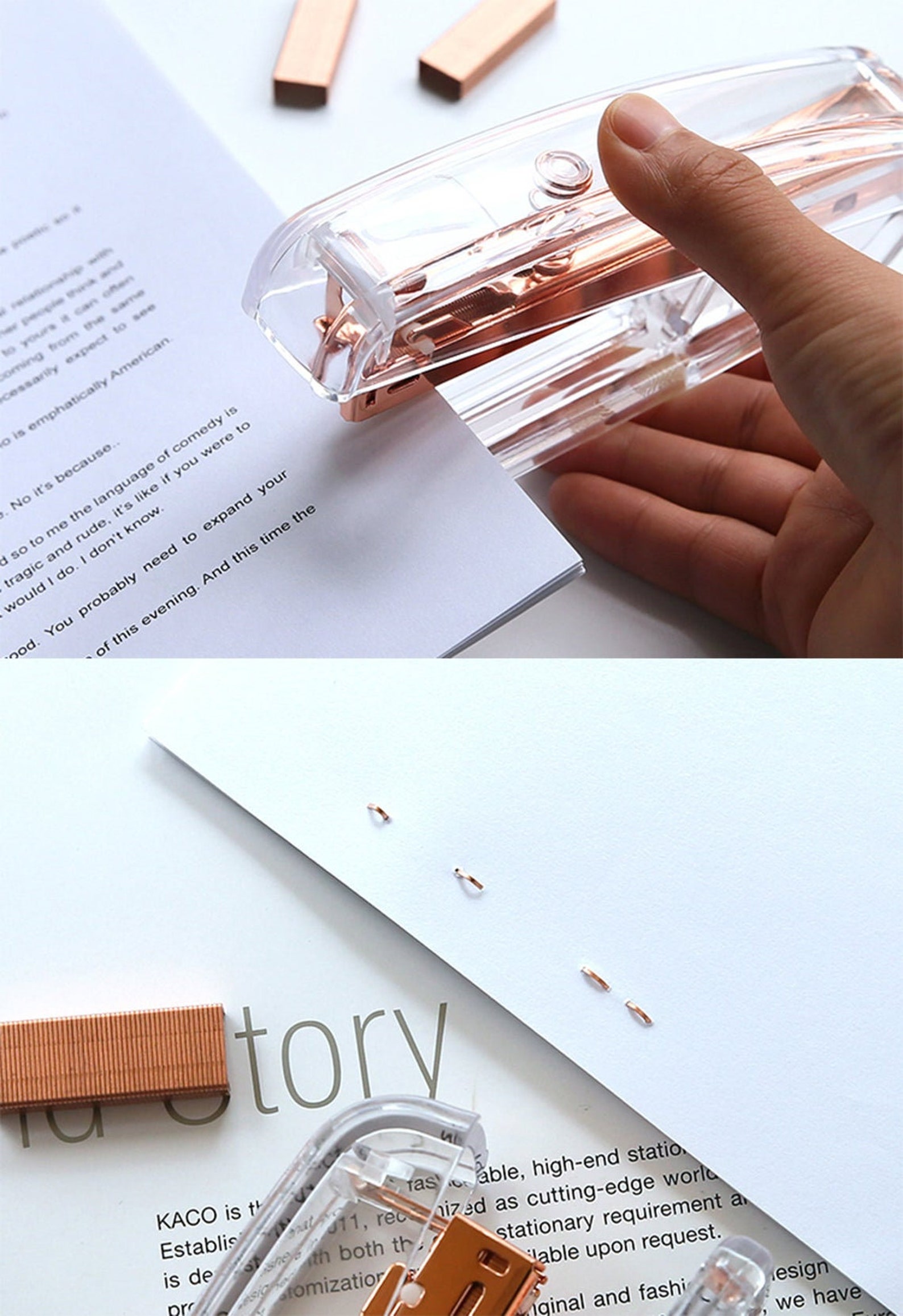 Clear Acrylic Stapler | Rose Gold Staples Refill | Rose Gold Stapler ...