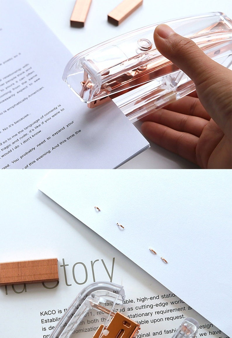 Clear Acrylic Stapler Rose Gold Staples Refill Rose Gold - Etsy
