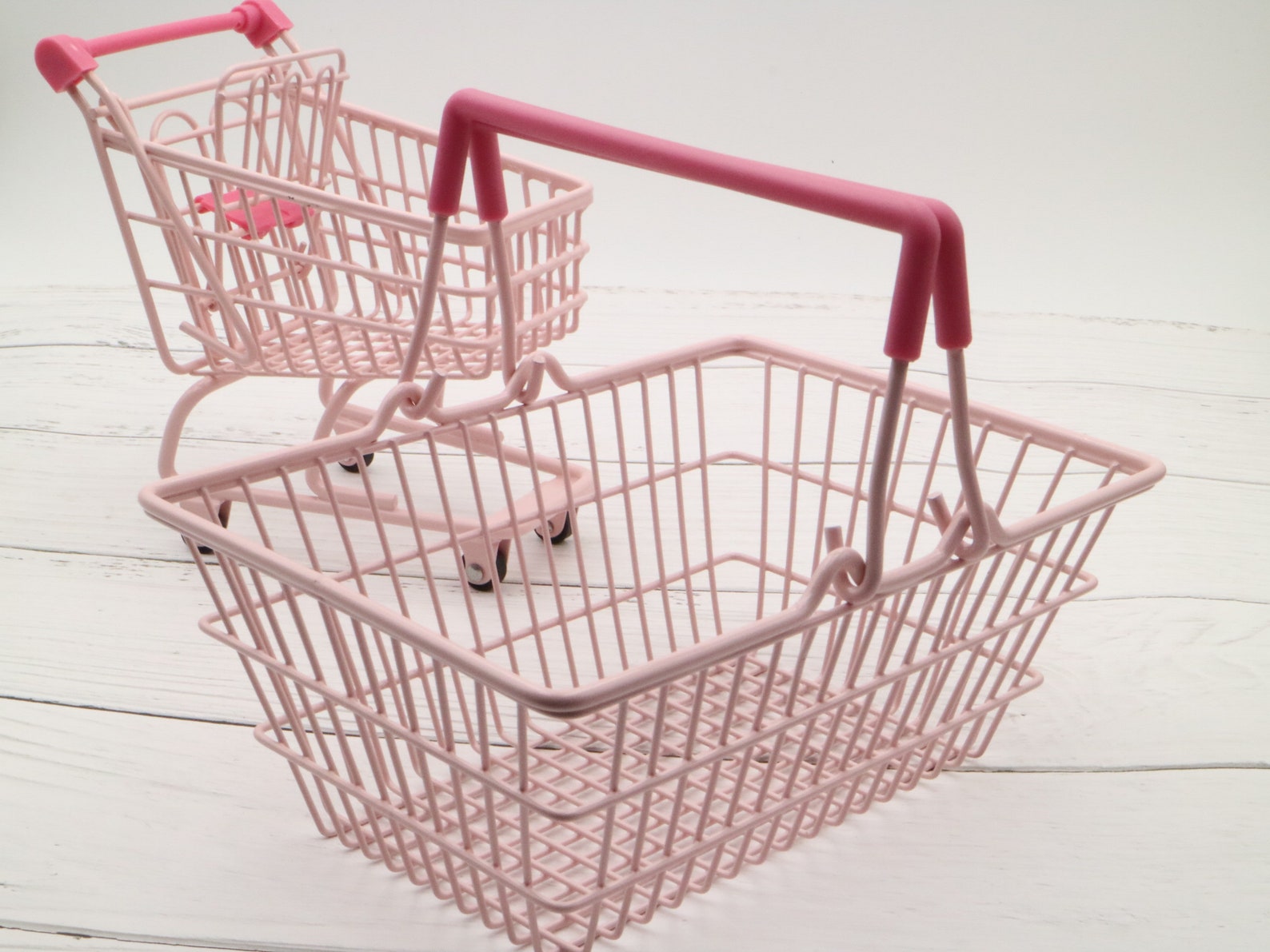 Pink Mini Shopping Cart | Medium Shopping Basket | Shopping Cart Toy ...