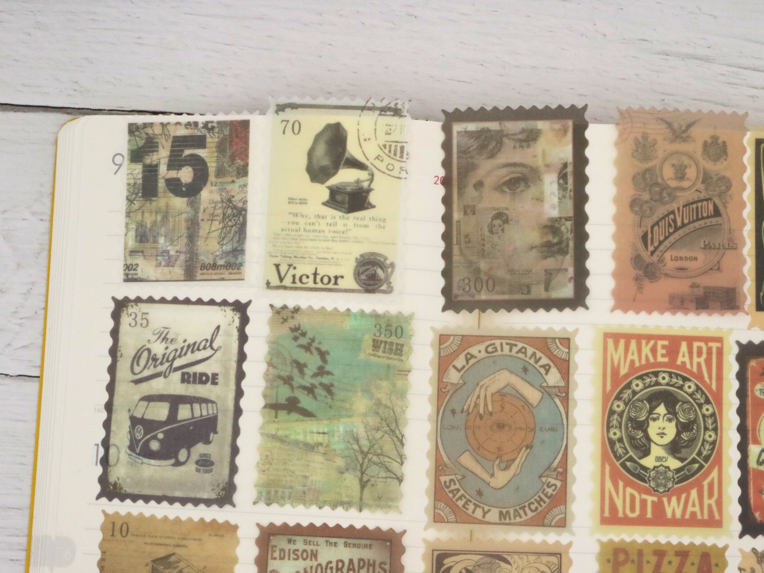 Poster Washi Stickers | Retro Poster Ads Magazine Advertisement Sticker ...