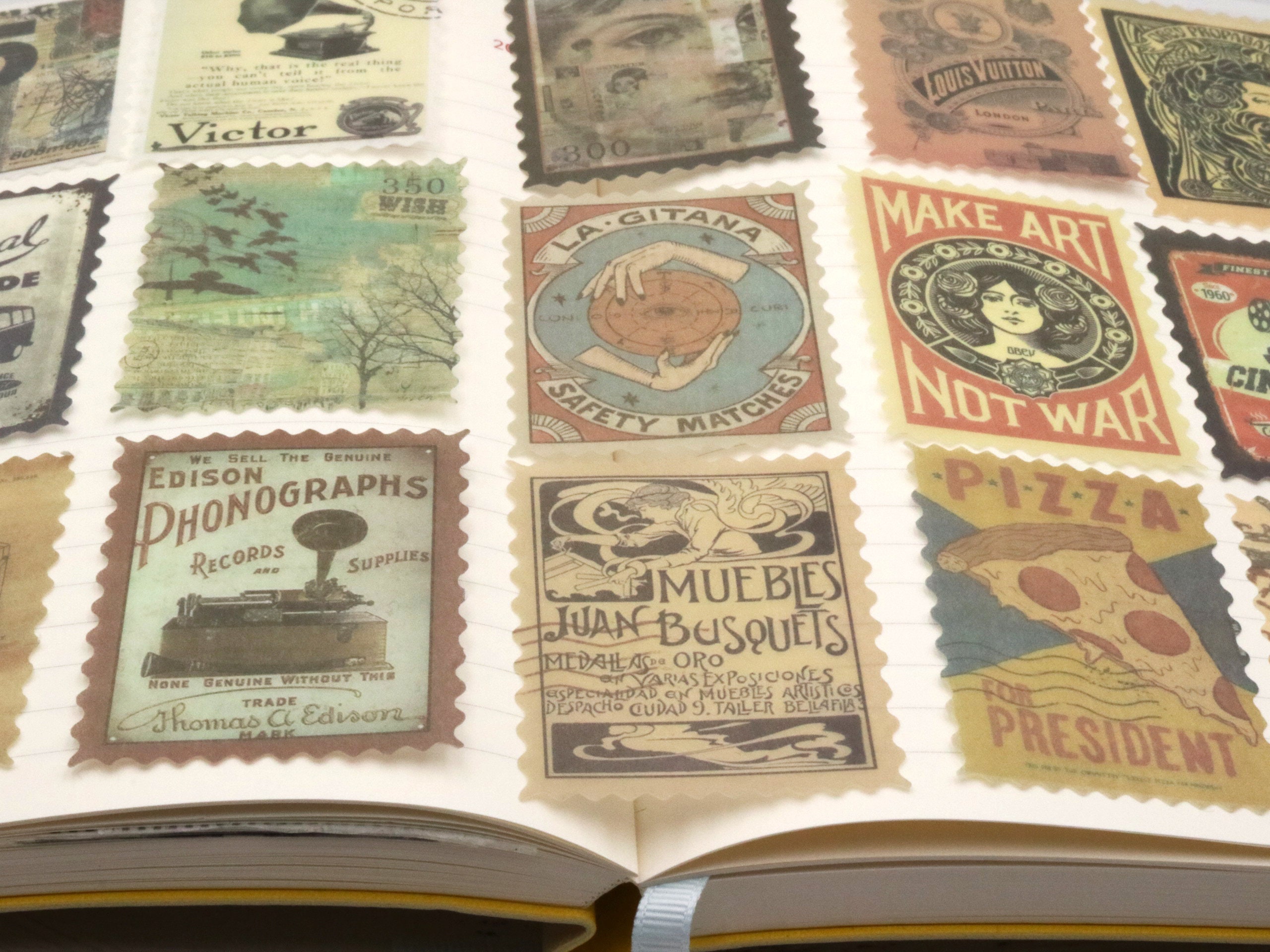 Poster Washi Stickers | Retro Poster Ads Magazine Advertisement Sticker ...
