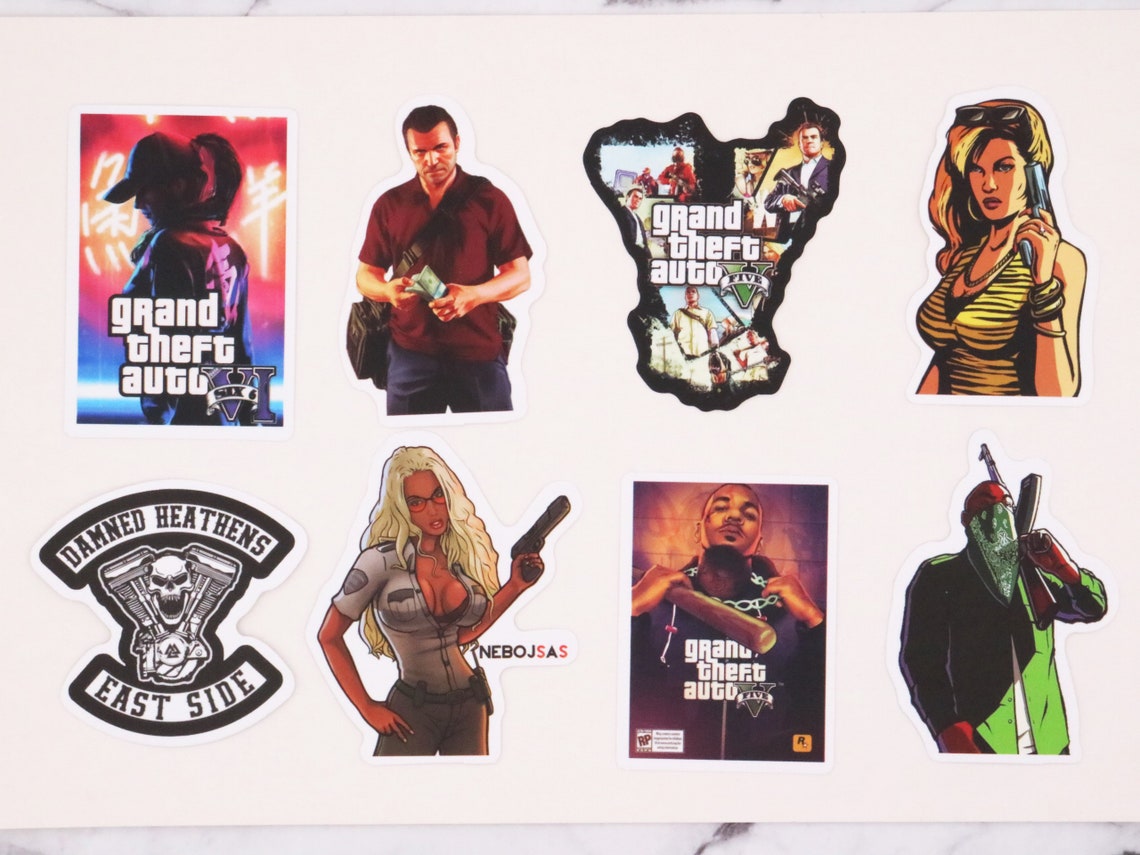 50 pcs/lots Grand Theft Auto V stickers game stickers | Etsy