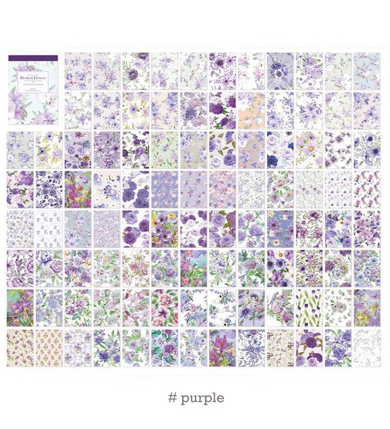 100pcs Pack Flower Thin Paper Pads | Ephemera Paper Floral Paper ...