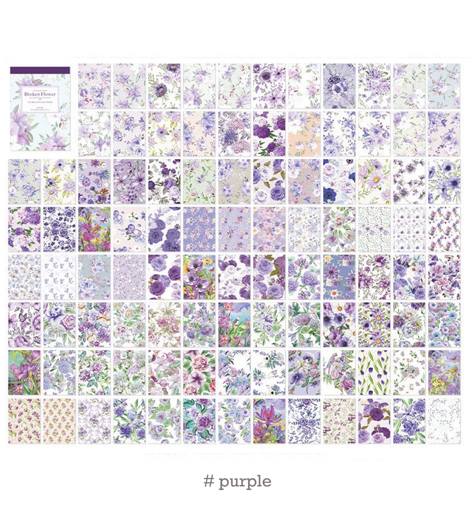 100pcs Pack Flower Thin Paper Pads | Ephemera Paper Floral Paper ...