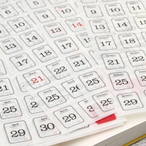 Washi Stickers Bullet Journal 365days Date Calendar Covers Stickers ...
