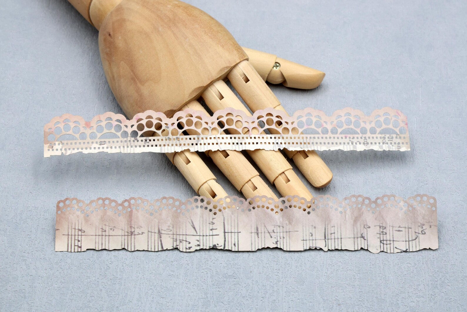Lace Strips White Kraft Paper | Vintage Music Lace Collage Lace Border ...