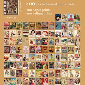 400 Sheets Mini Paper Booklet | Assorted Pattern Flower Letter Vintage ...