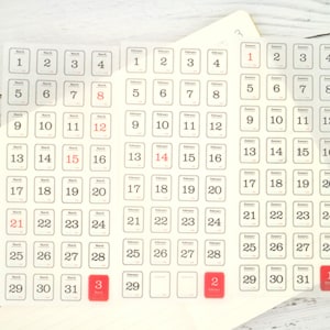 Washi Stickers Bullet Journal 365days Date Calendar Covers Stickers ...