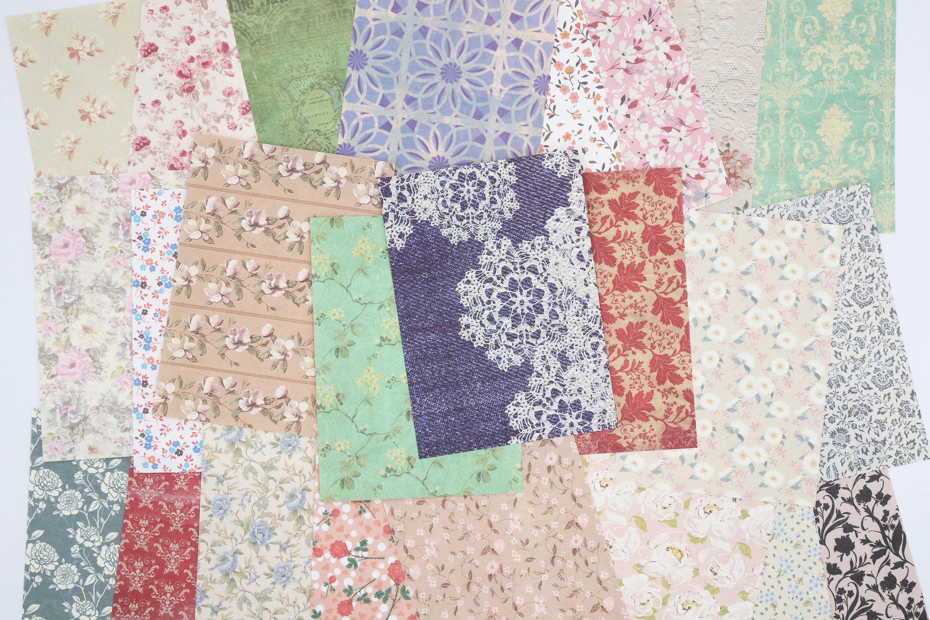 100pcs Pack Various Small Flower Paper Pads |floral Botanical Paper ...
