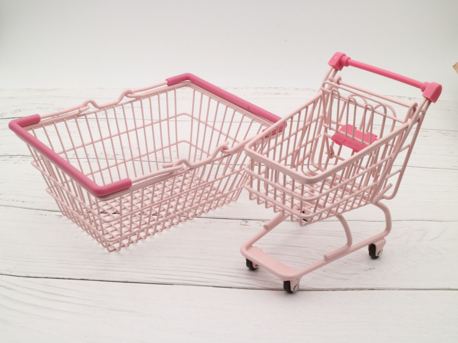 Pink Mini Shopping Cart | Medium Shopping Basket | Shopping Cart Toy ...