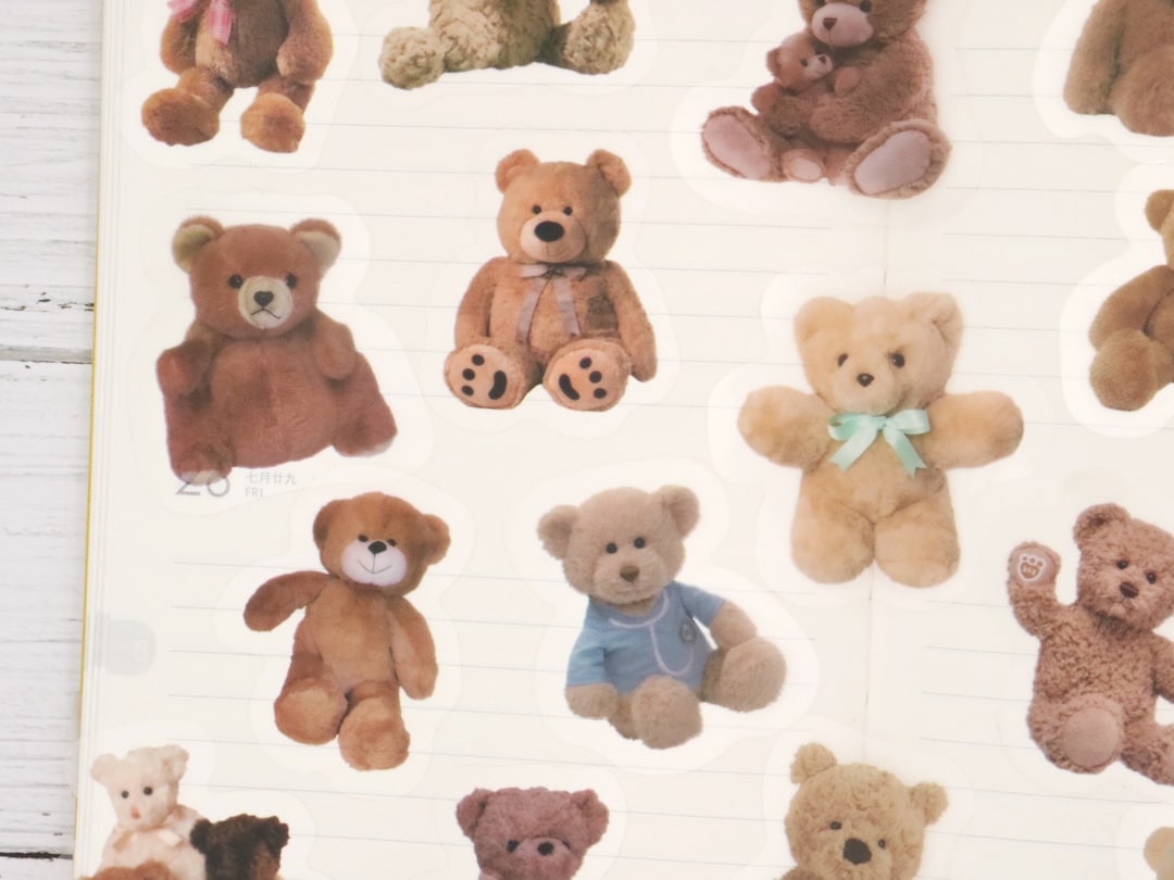 Bear PET Plastic Sticker | Teddy Bear Themed PET Plastic Fluffy Bear ...