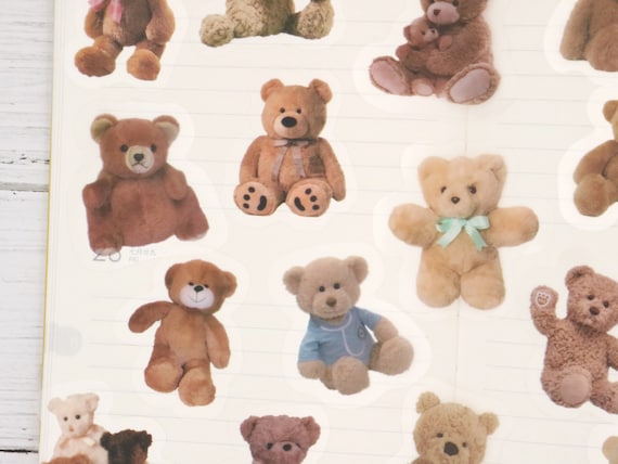 Bear PET Plastic Sticker Teddy Bear Themed PET Plastic - Etsy