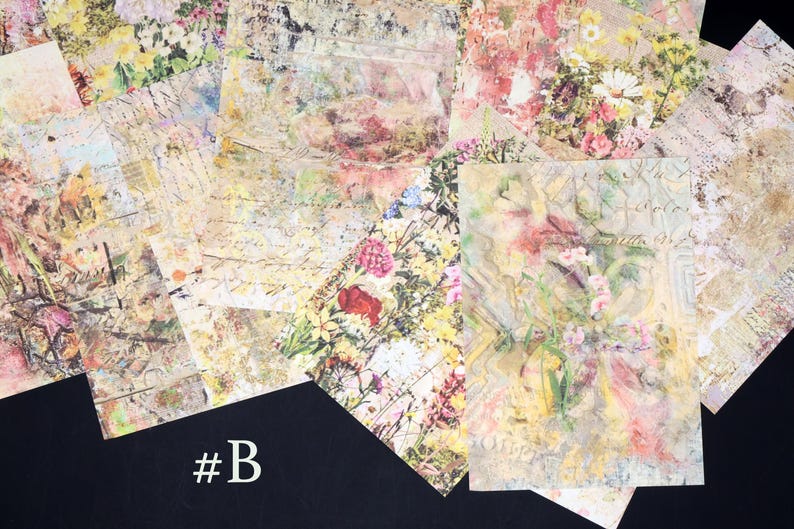 30pcs Flower Collage Paper Pads | Junk Journal Art Collage Style Floral ...