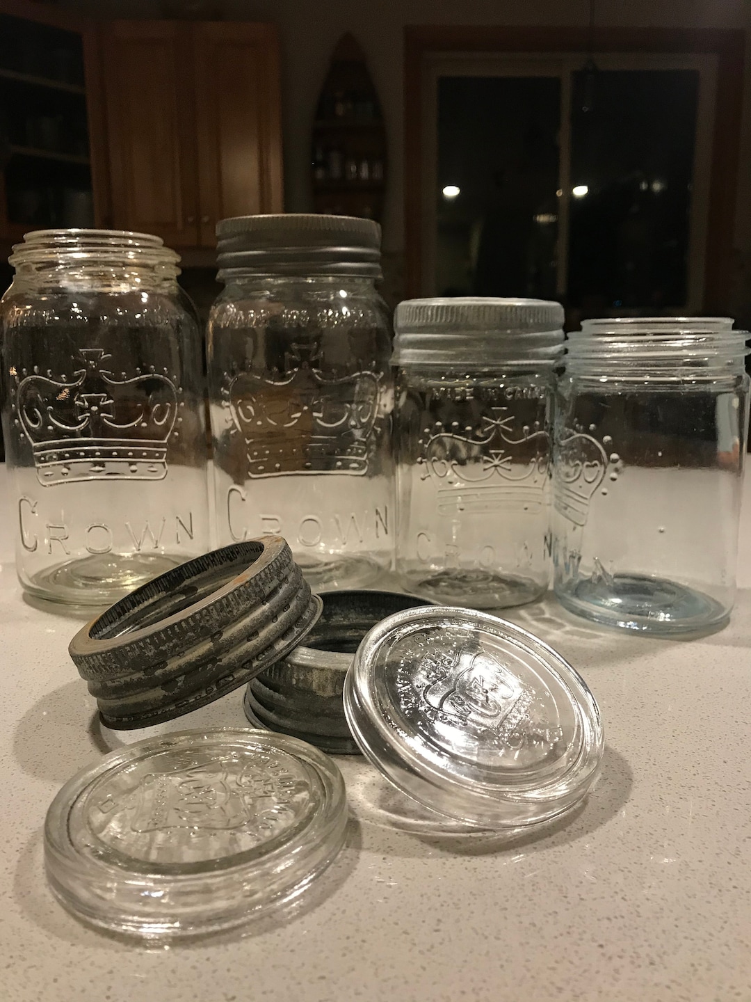 Vintage Clear Crown & Corona Mason Jars and Glass Sealer - Etsy Canada