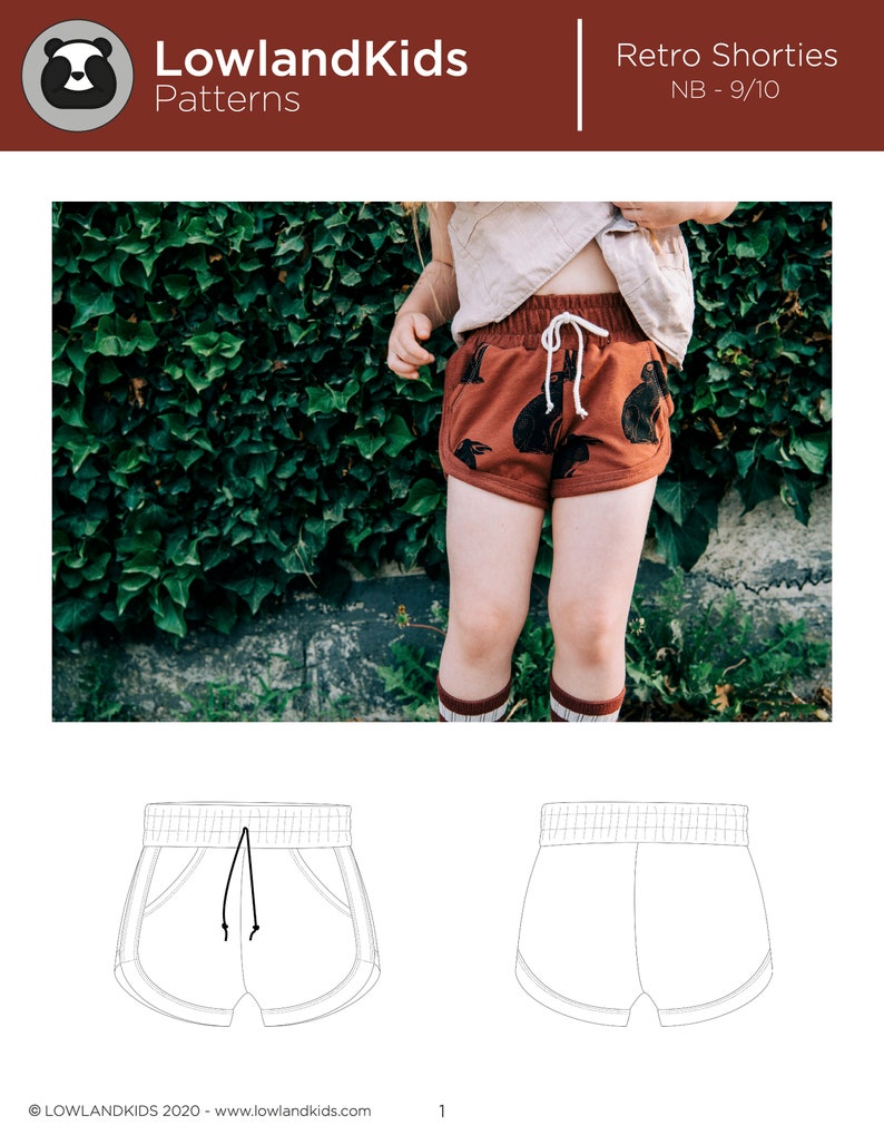 Kid's Retro Shorties PDF Sewing Pattern | Etsy