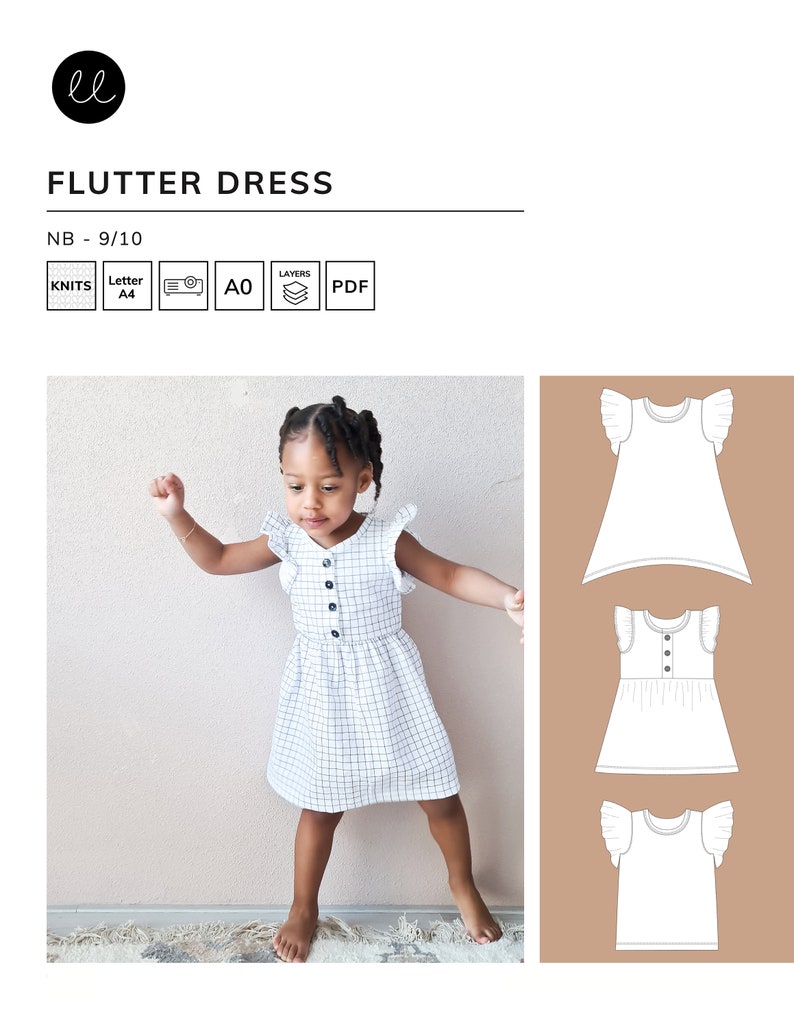 Flutter Dress PDF Sewing Pattern - Etsy