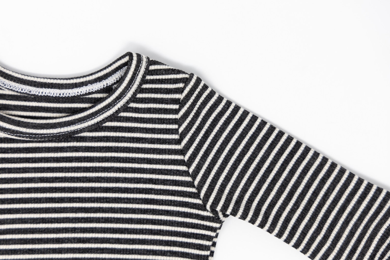 2x1 Rib Knit in Charcoal Stripes Four-way Stretch CPSC | Etsy