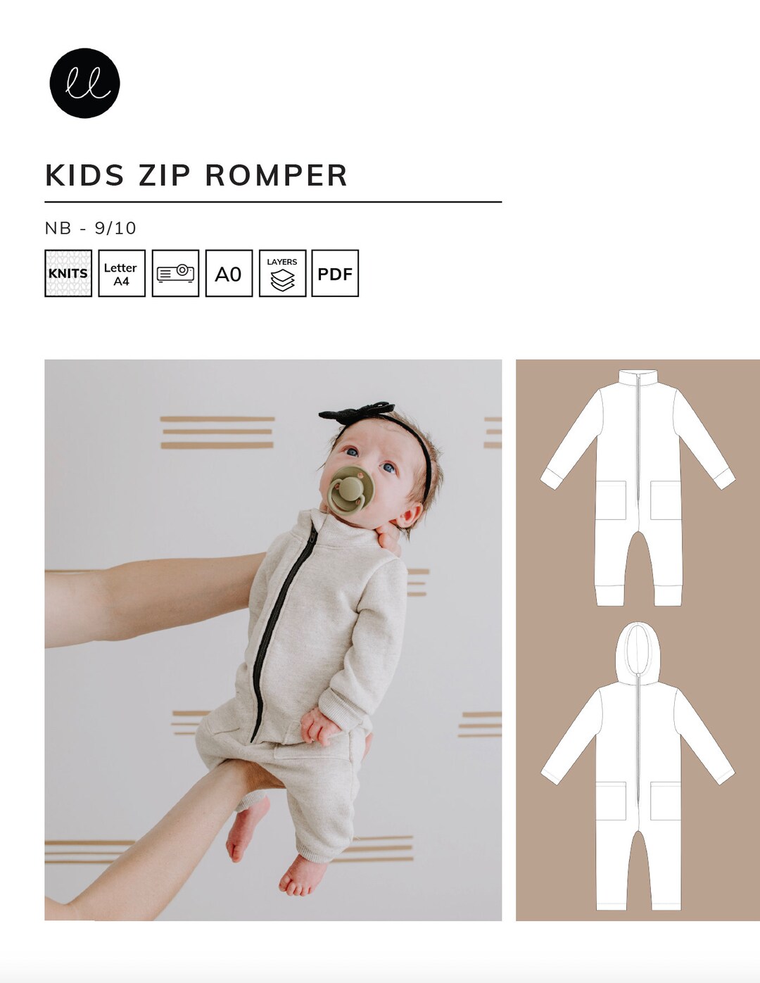 Zip Romper - PDF Sewing Pattern - Etsy