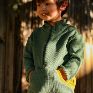 Half Zip Sweater PDF Sewing Pattern - Sweatshirt Pattern With Hood and ...