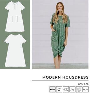 Modern Housedress Sewing Pattern - Etsy