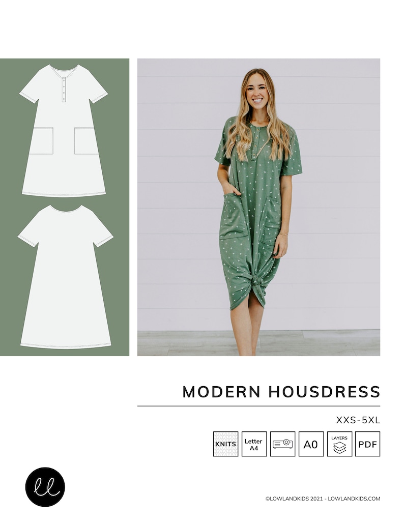 Modern Housedress Sewing Pattern - Etsy