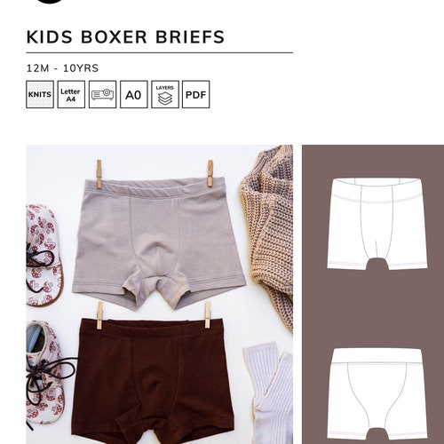 Kids Boxer Briefs DIY Underwear PDF Sewing Pattern - Etsy