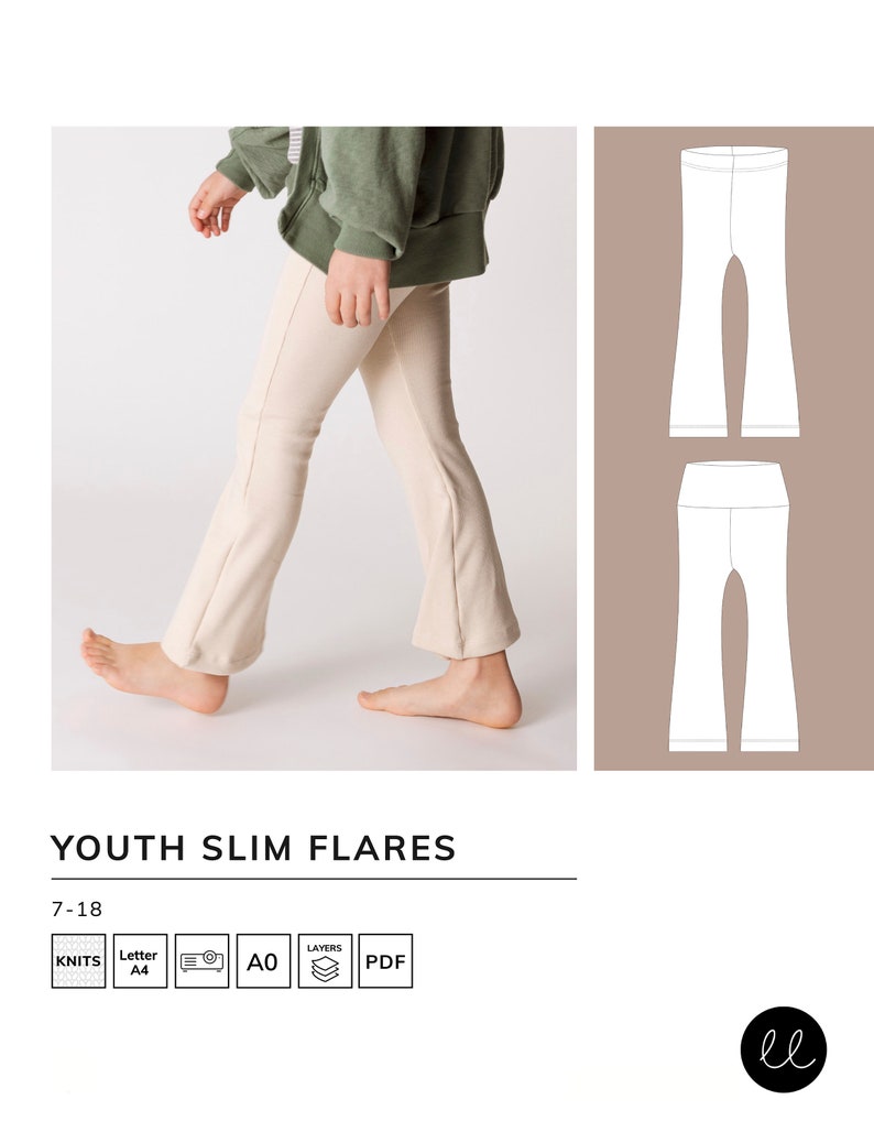 Youth Slim Flares - PDF Sewing Pattern - Etsy