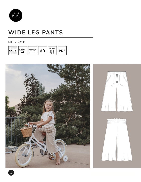 Wide Leg Pants PDF Sewing Pattern | Etsy