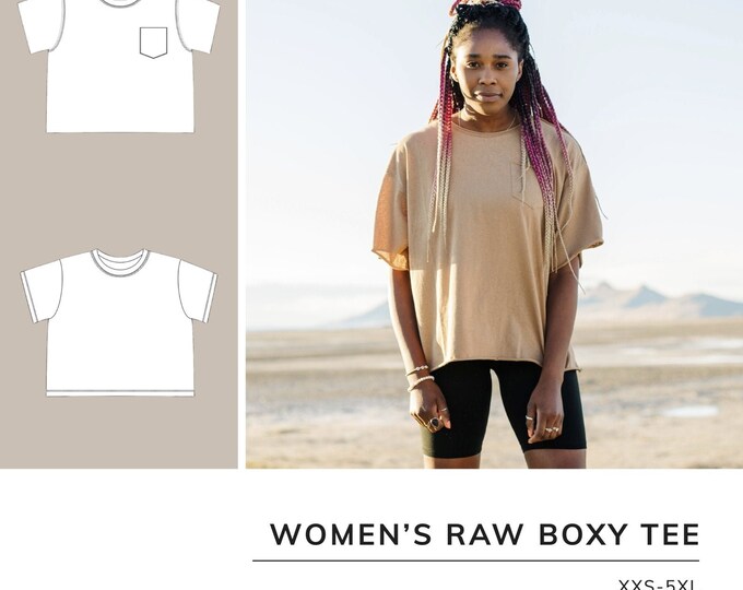 Women's Baggy V-neck Tee Sewing Pattern - Etsy