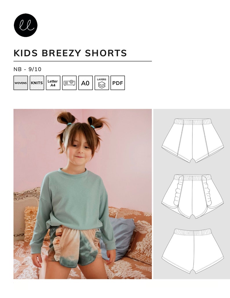Kid's Breezy Shorts PDF Sewing Pattern - Etsy
