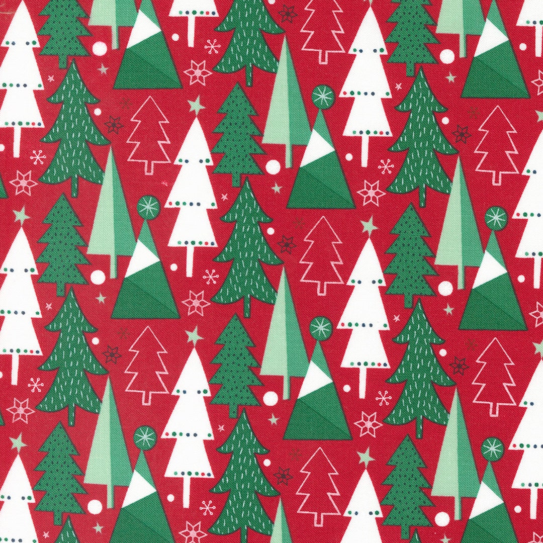 Hello Holidays by Abi Hall for Moda Trees 35373-12 Red Scarf 1/2 Yard ...