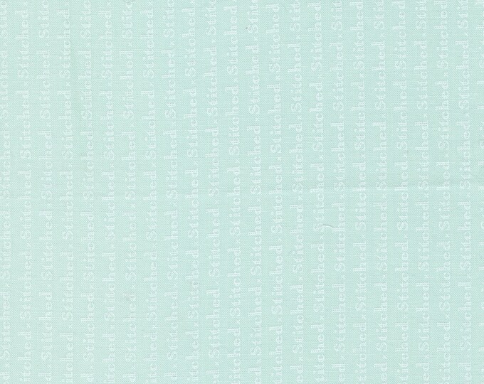 STITCHED by Fig Tree and Co for Moda Fabrics 20437-15 Stitch Text Sky 1 ...