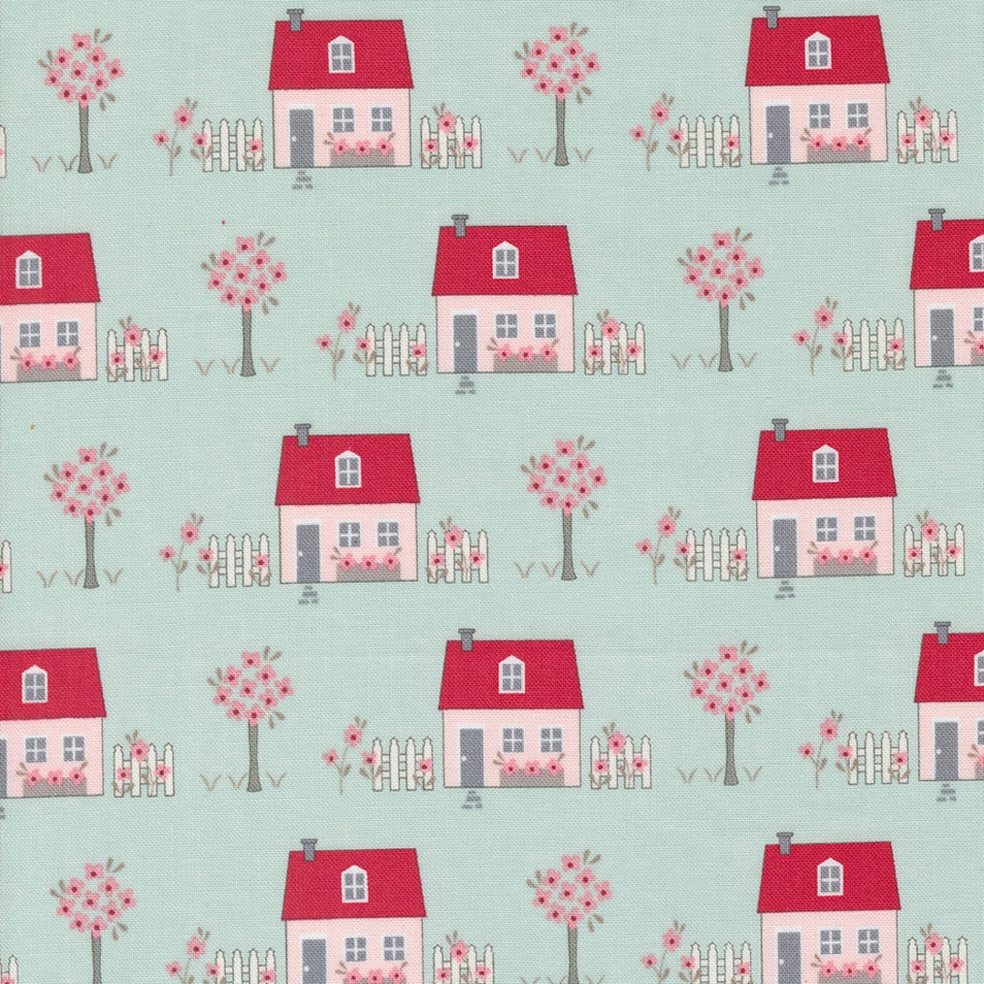 My Summer House by Bunny Hill Designs for Moda Fabrics Summer House 3040-14 Aqua 1/2 Yard ...