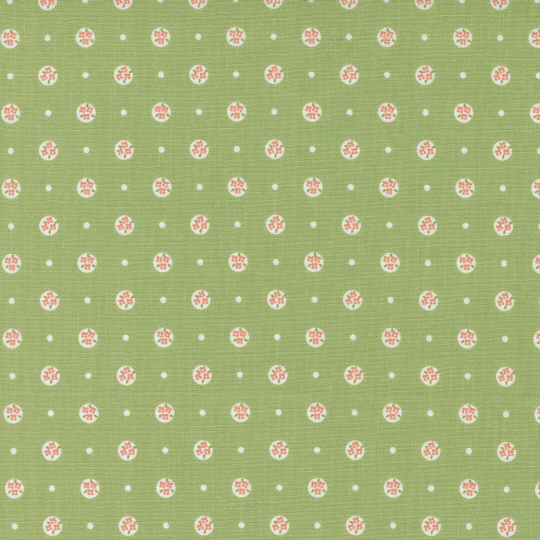 Peachy Keen by Corey Yoder for Moda Fabrics - Posy Polka 29174-13 Fern ...