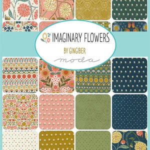 Imaginary Flowers by Gingiber for Moda Fabrics - Wispy 48384-16 Spruce ...