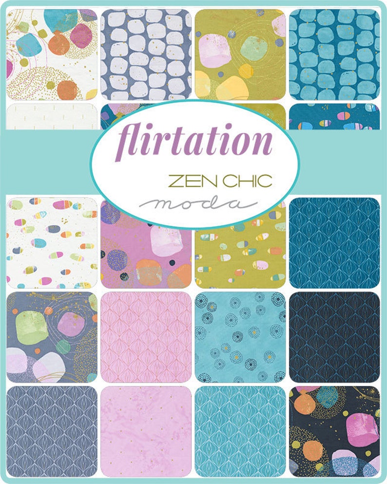 FLIRTATION by Zen Chic for Moda Fabrics - Elated 1832-12M Dusk - 1/2 ...