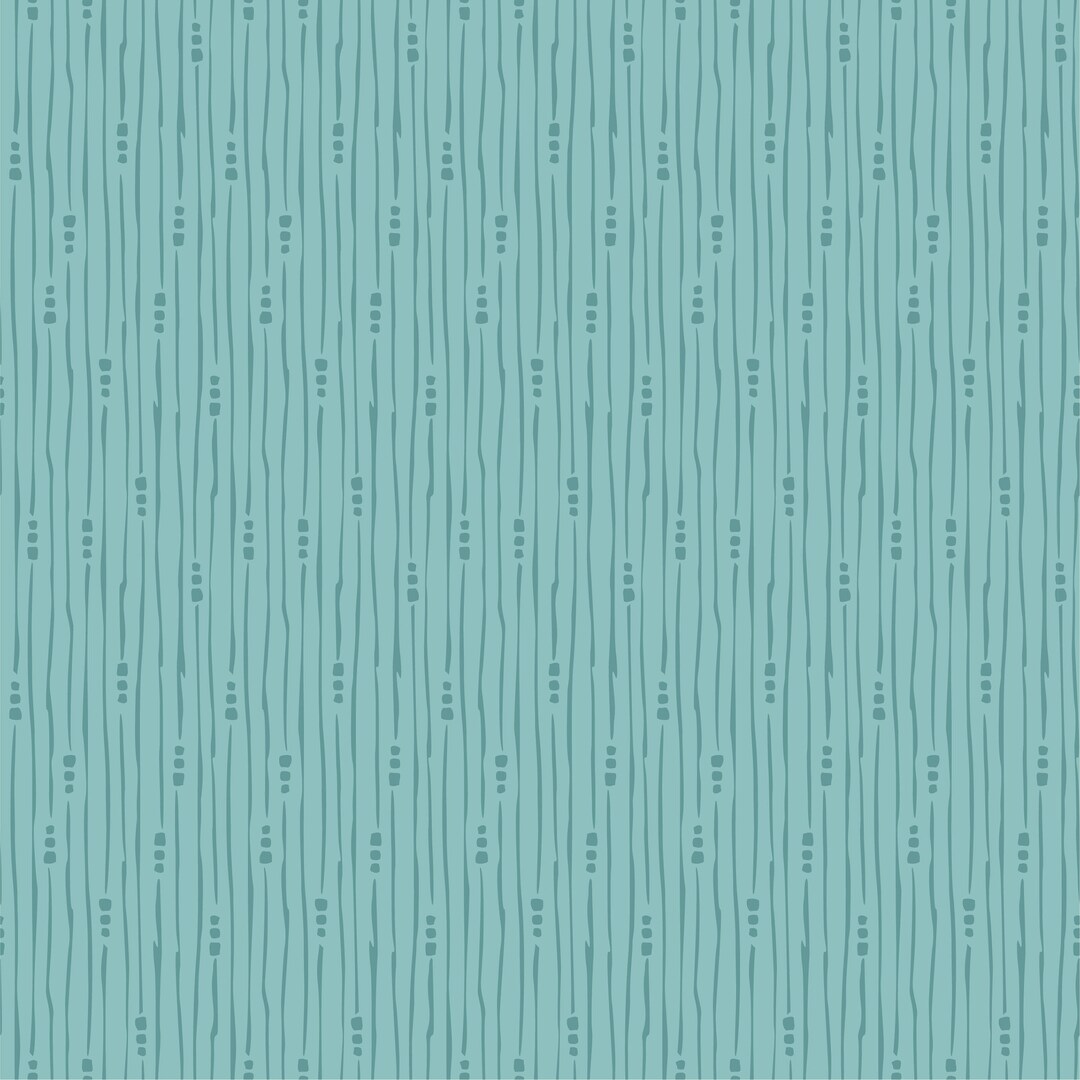Hollyhock Lane by Poppie Cotton HL23810 Rain Teal 1/2 Yard Increments ...