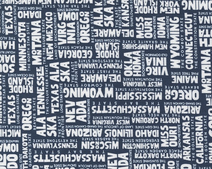 STATESIDE by Sweetwater for Moda Fabrics - States 55610-23 Navy - 1/2 ...