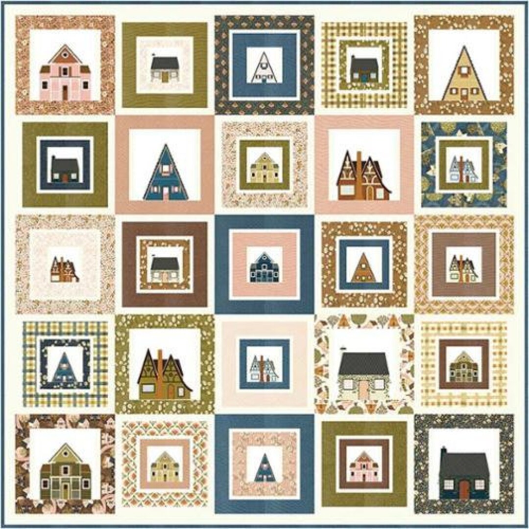 Blended Together Quilt Kit With Pattern Using Quaint Cottage by Gingiber - Finished Size 73" X ...