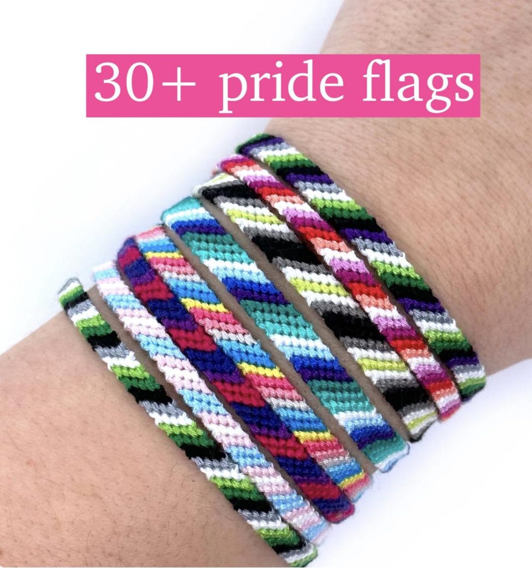 LGBTQIA Pride Friendship Bracelets // Custom // Handwoven // VSCO - Etsy